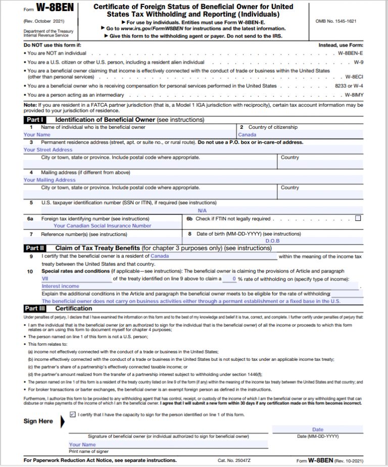 Form W-8BEN – Why is it important and how to fill out the W-8BEN ...